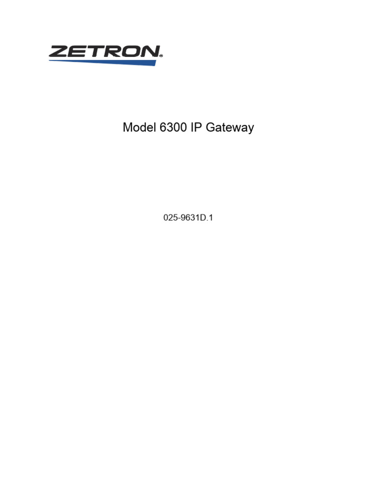 Model 6300 - Manual - 025-9631 | PDF | Computer Network | Radio