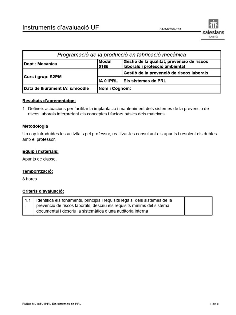 FMB0-M0165I01 PRL Els Sistemes de PRL | PDF