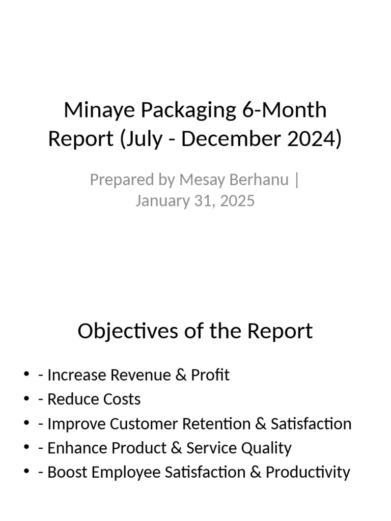 Minaye Packaging 6month Report 2024 | PDF