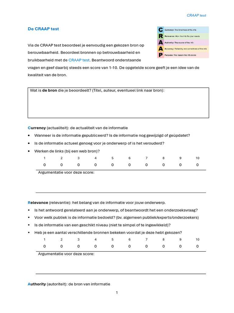 Craap Test | PDF