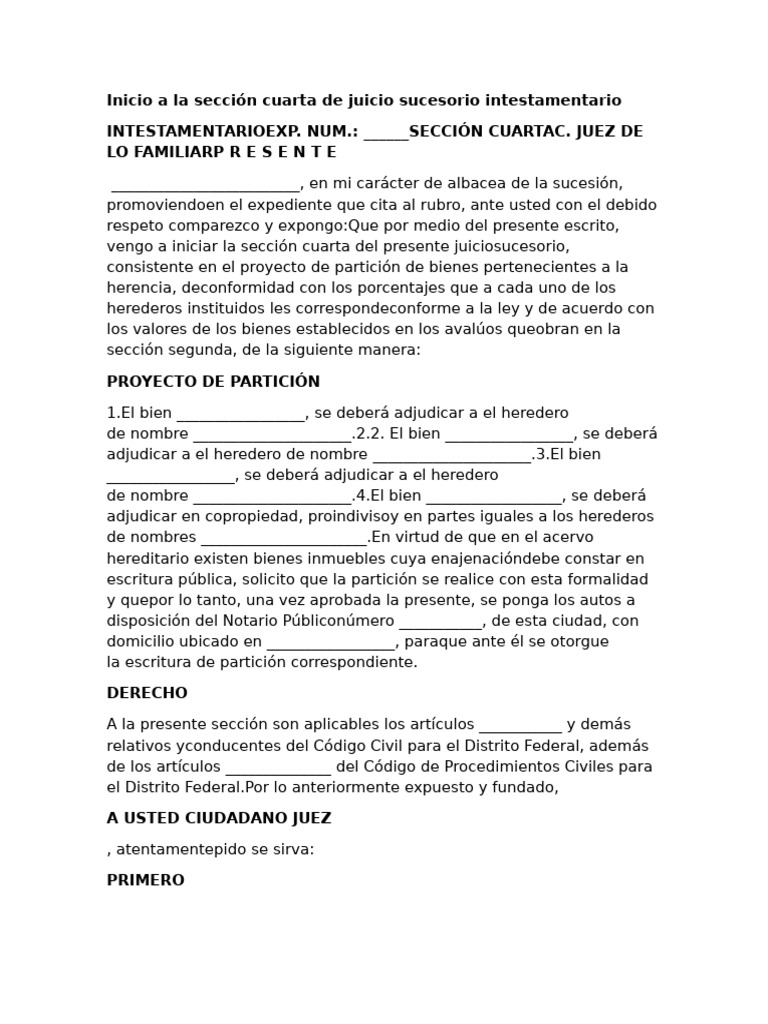 Inicio A La SECCIÓN CUARTA | PDF | Herencia | Justicia