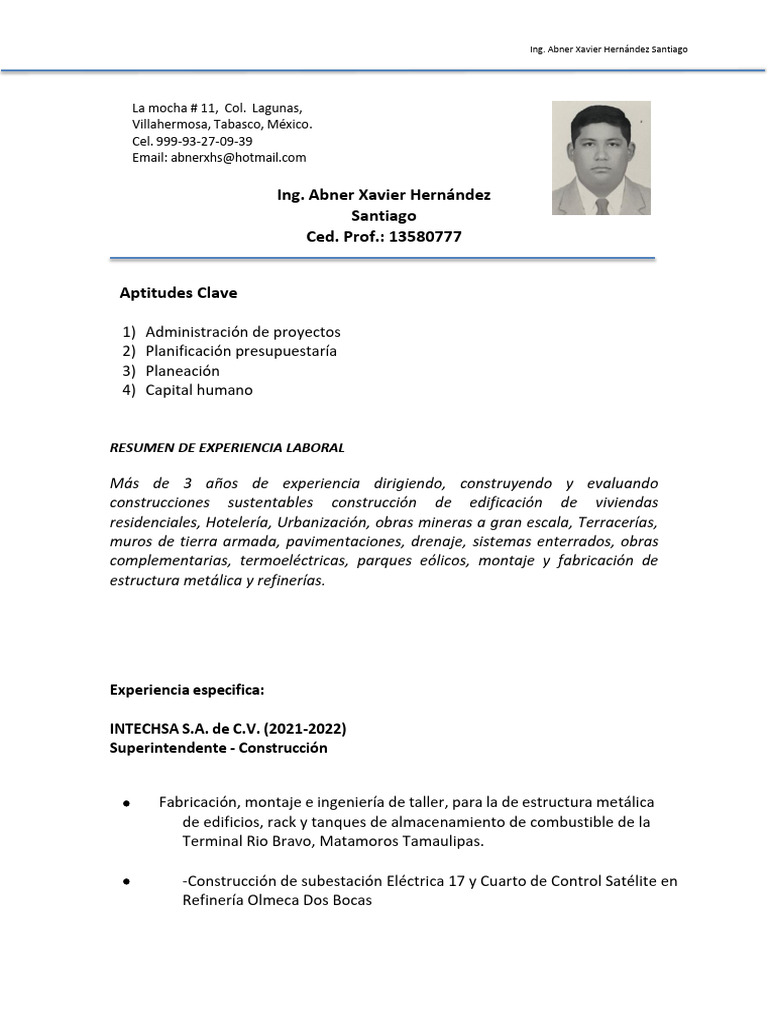 CV Abner Xavier Hernandez Santiago 2024 | PDF
