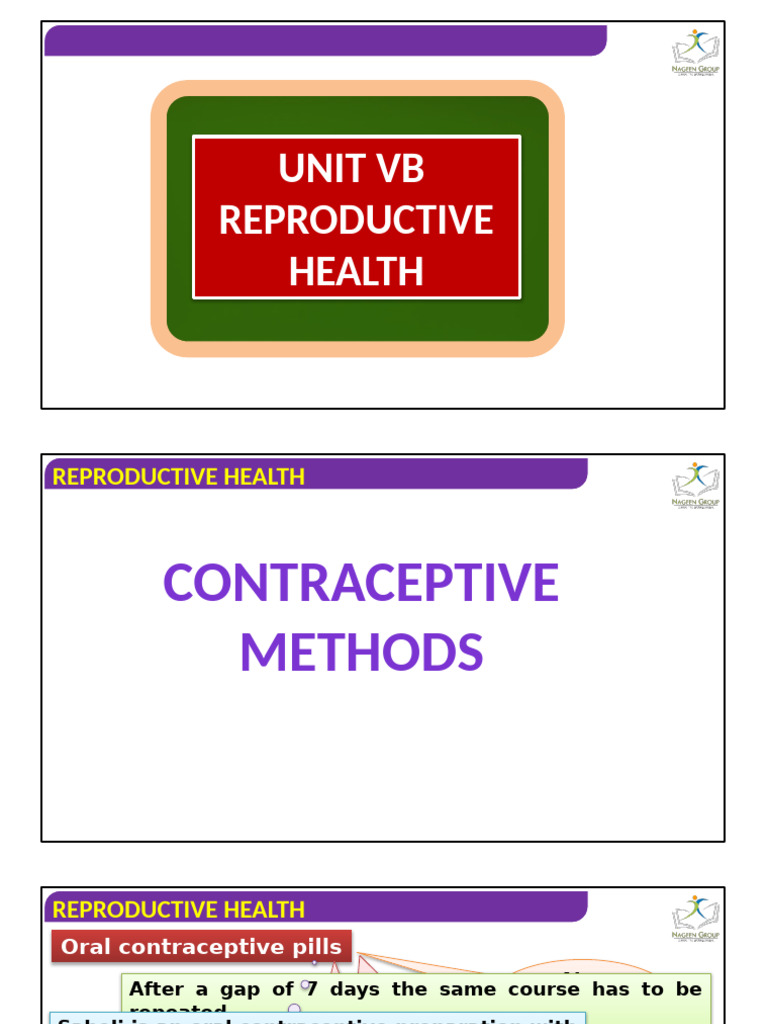 Class 12 Biology PPT Reproductive Health Contraceptive Methods | PDF ...