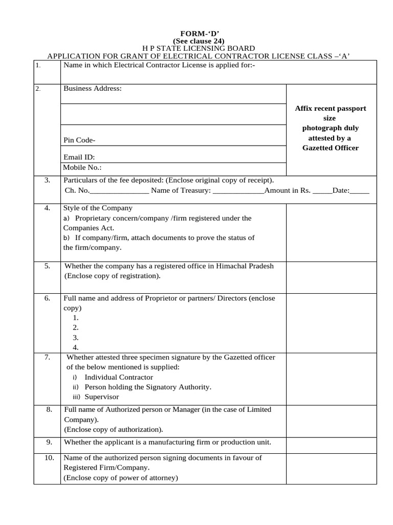 Electrical Contractor License Application | PDF | Volt | Electricity