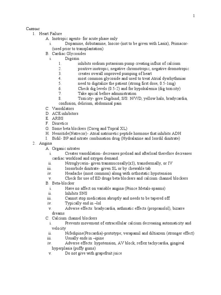 Cardiac and Thrombosis Drug Overview | PDF | Vaccines | Management Of ...