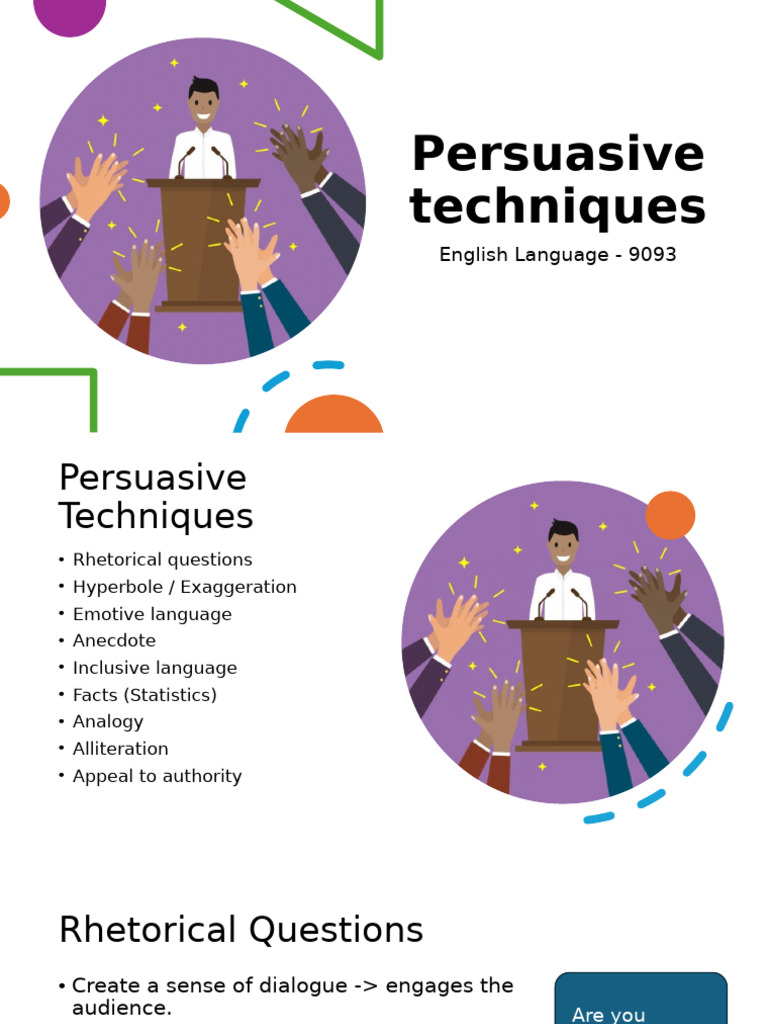 Persuasive Techniques | PDF | Human Communication | Communication