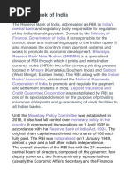 Role of RBI in Control of Credit | PDF | Reserve Bank Of India ...