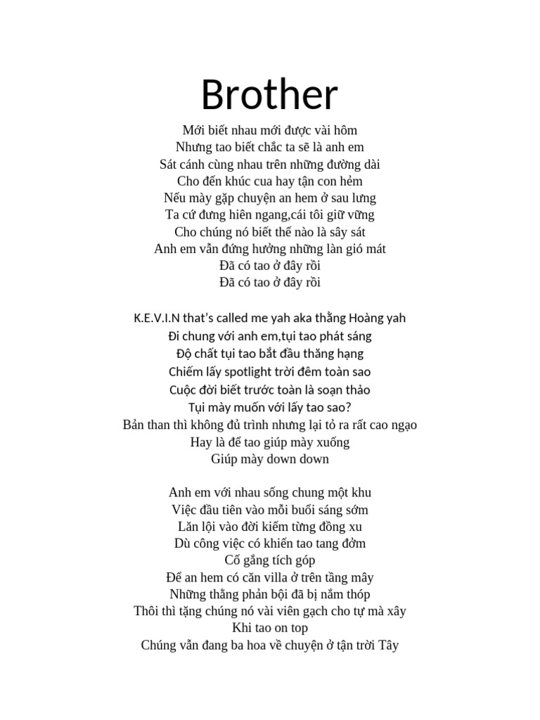 Brother Rap Version | PDF