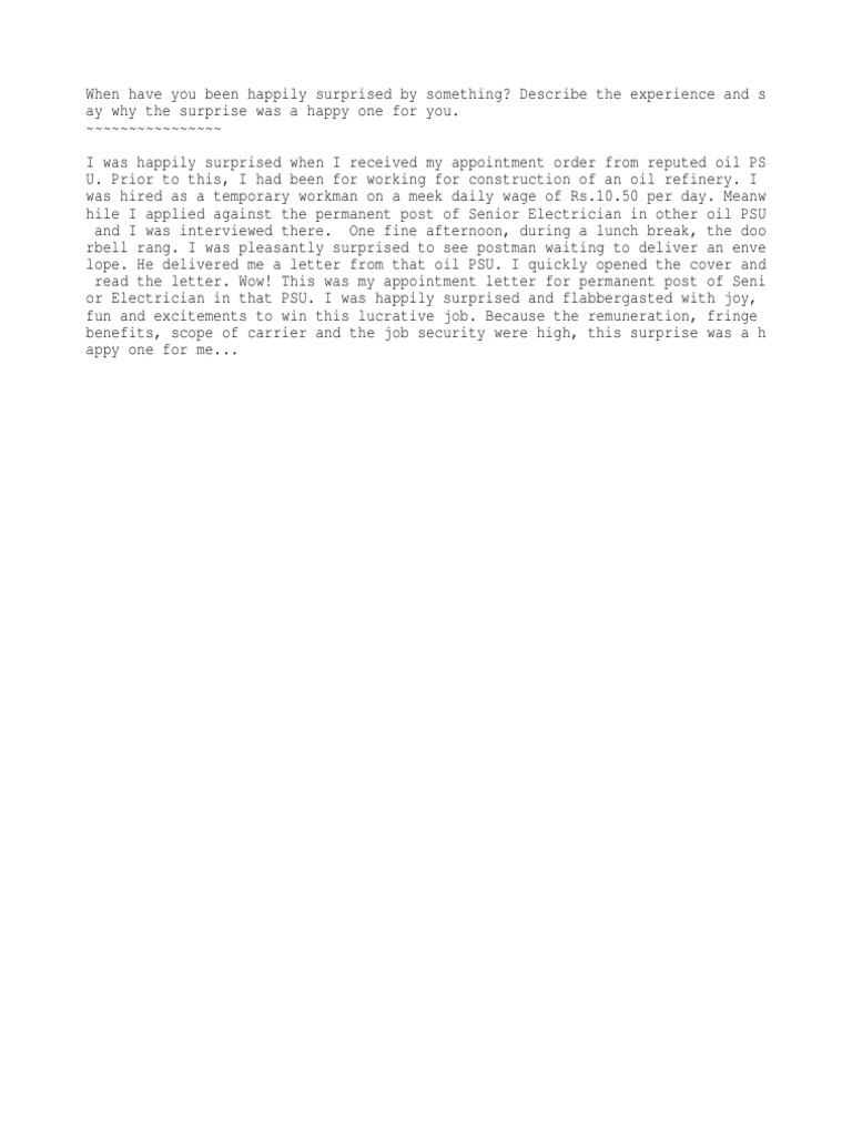 TOEFL Speaking Practice Draft - 27 - When Have You Been Happily ...