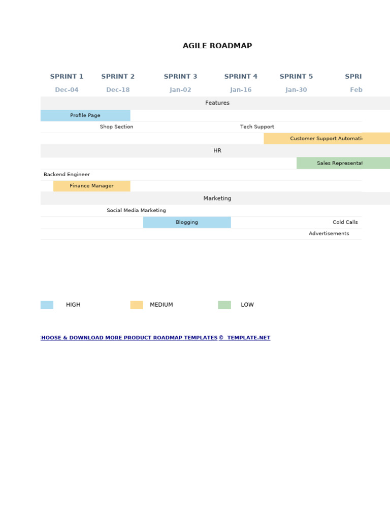 Agile Product Roadmap Template | PDF