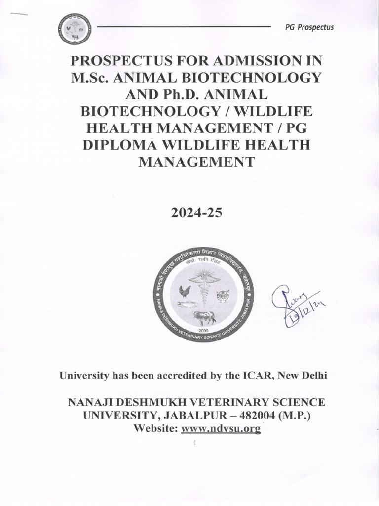 Prospectus MSC PHD Biotech Wildlife 24 25 | PDF