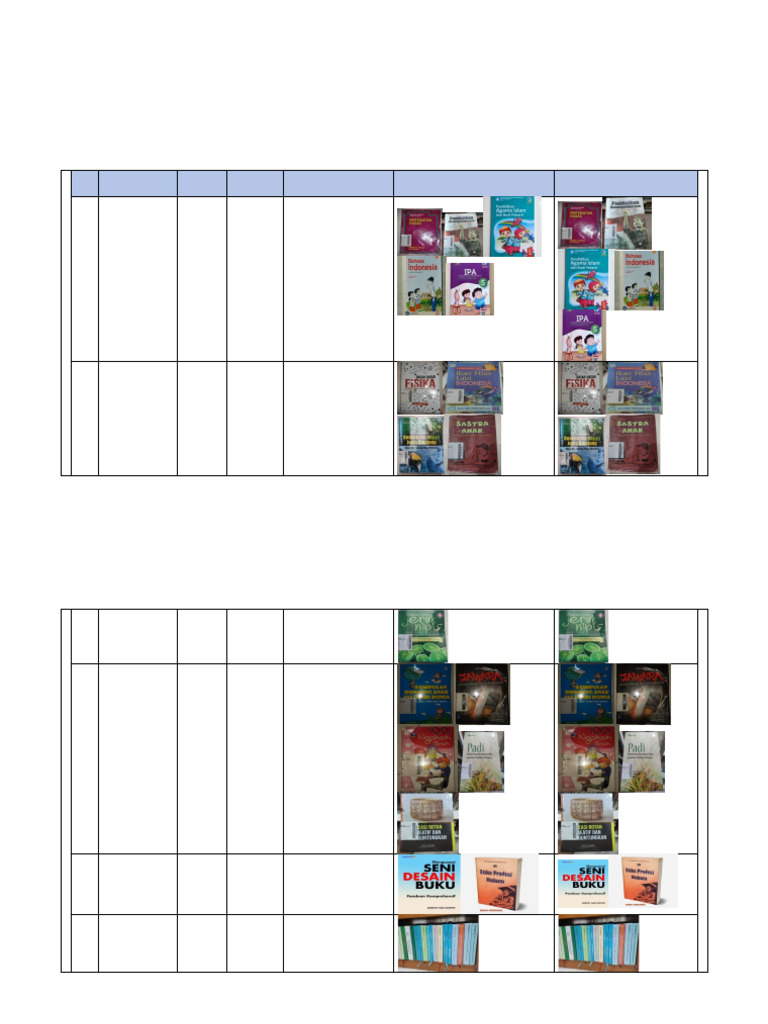 Tabel Tugas Kunjungan perpustakaan | PDF