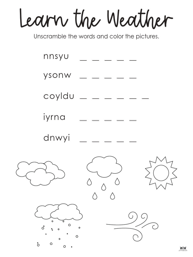 Printable Weather Worksheet 5 | PDF