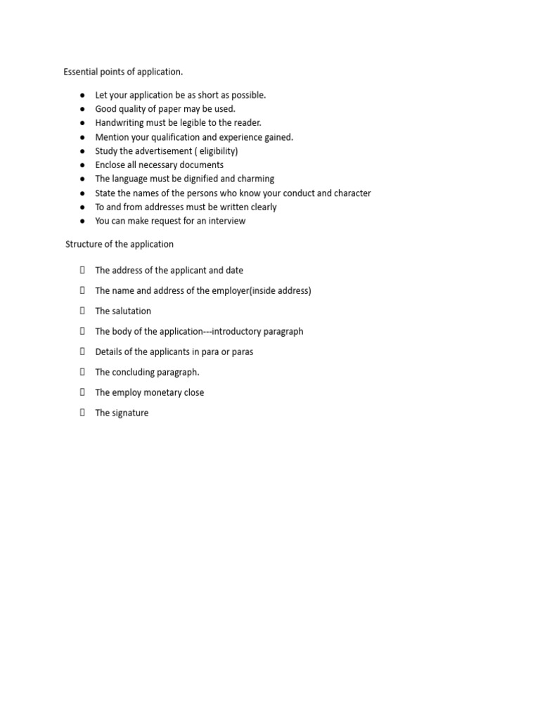 Essential Points of Application | PDF