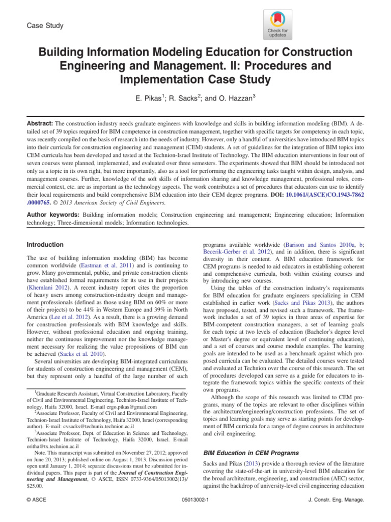 case 1 | PDF | Building Information Modeling | Curriculum