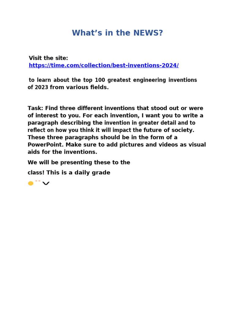 Whats in The News Assignment | PDF
