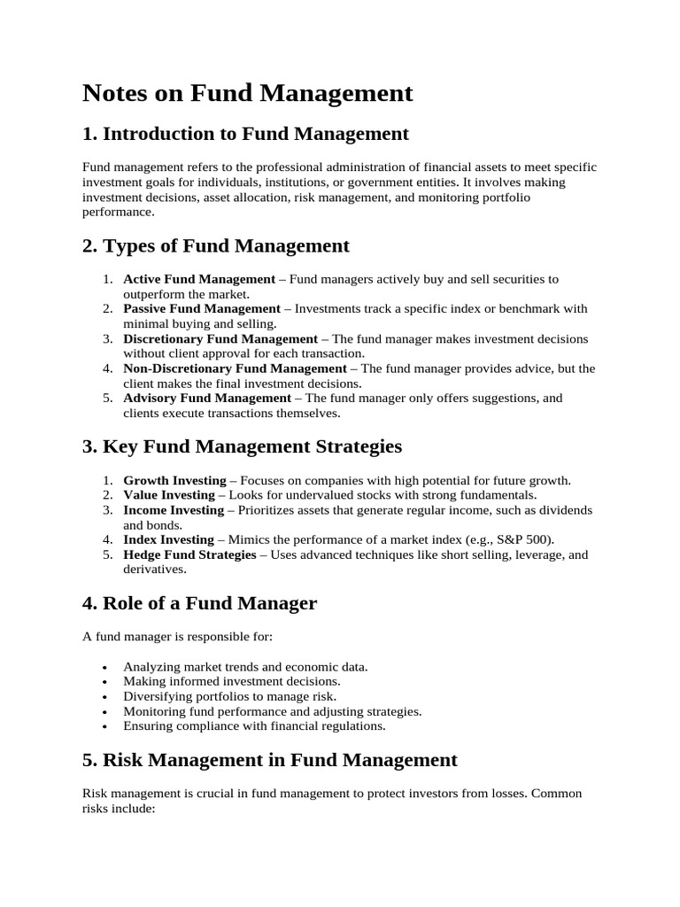 Fund Management Strategies and Insights | PDF | Investment Management ...