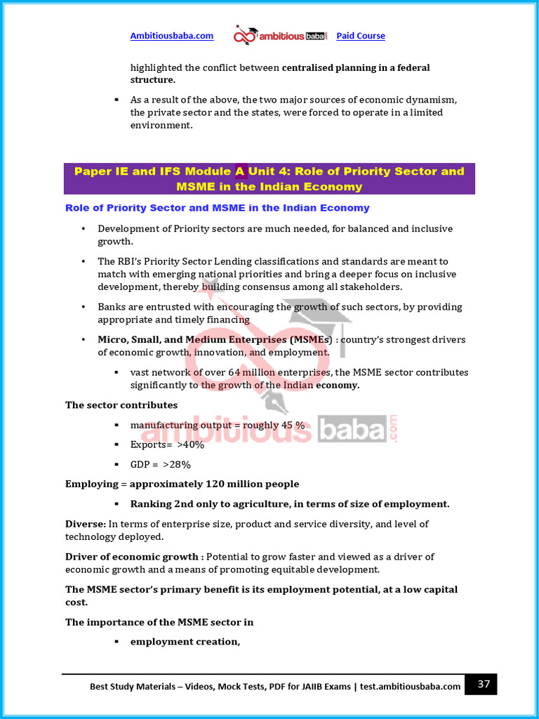 JAIIB Capsule PDF Paper 1 IEIFS New Syllabus Ambitious Baba 37 | PDF