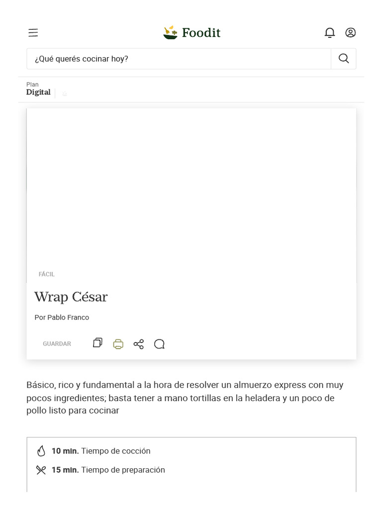 Receta de Wrap César en Foodit | PDF