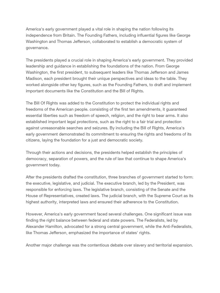 Foundations of America's Early Government | PDF | United States Bill Of ...