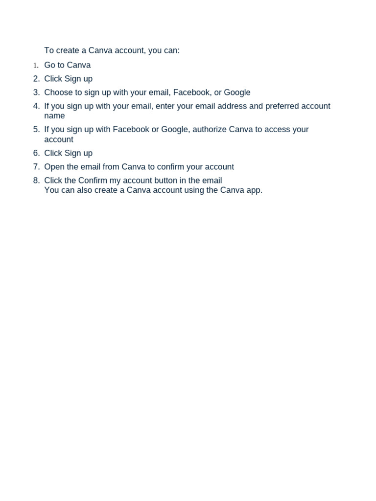 How To Create Canva Account | PDF