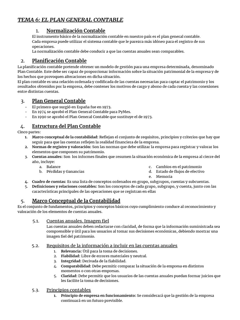 TEMA 6_ EL PLAN GENERAL CONTABLE | PDF