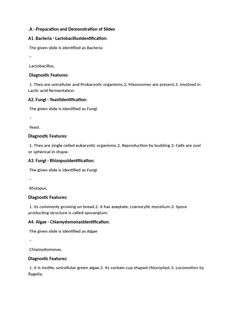 Bio Botany Slide Preparation Guide | PDF