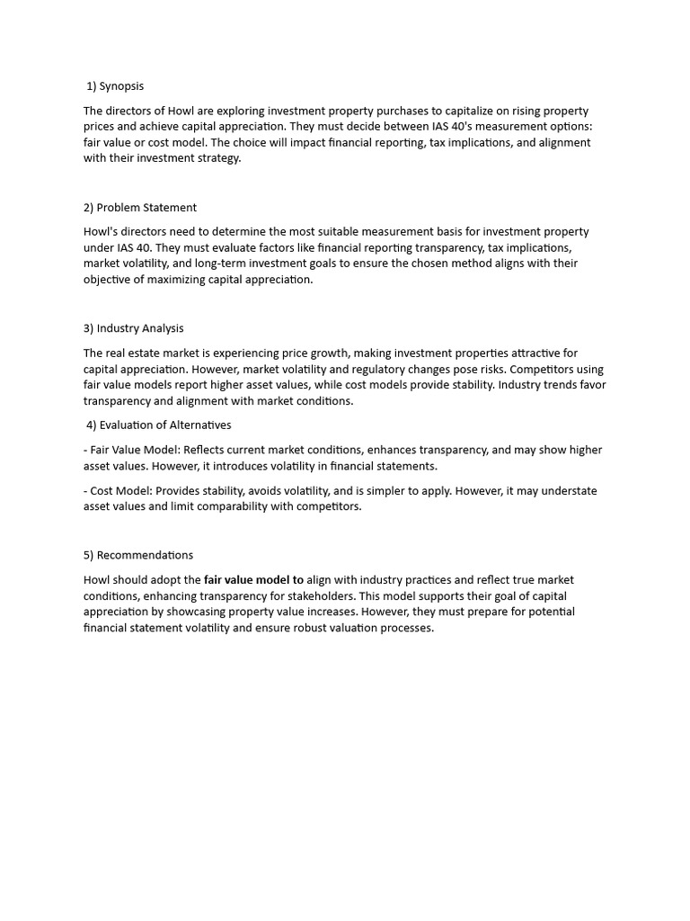 Fair Value Model To | PDF