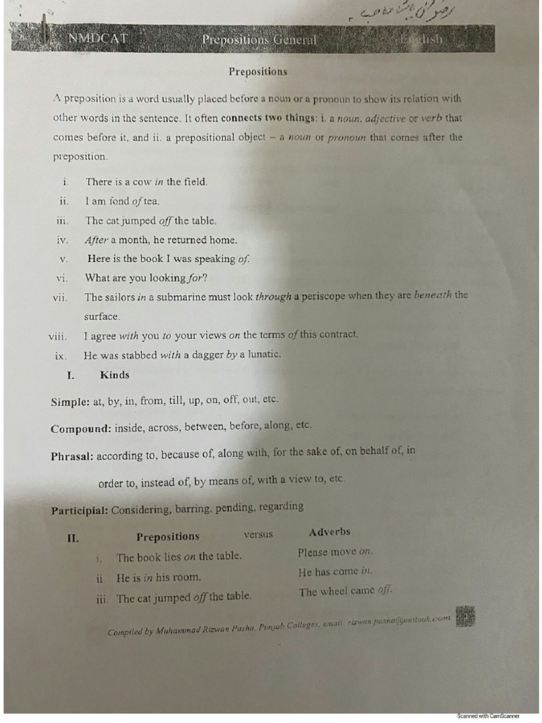 Step English Preposition General | PDF