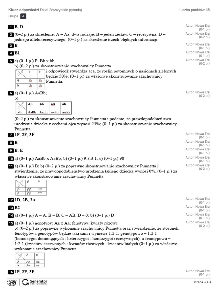 Dział 2 (Wszystkie Pytania) Klucz Odpowiedzi | PDF