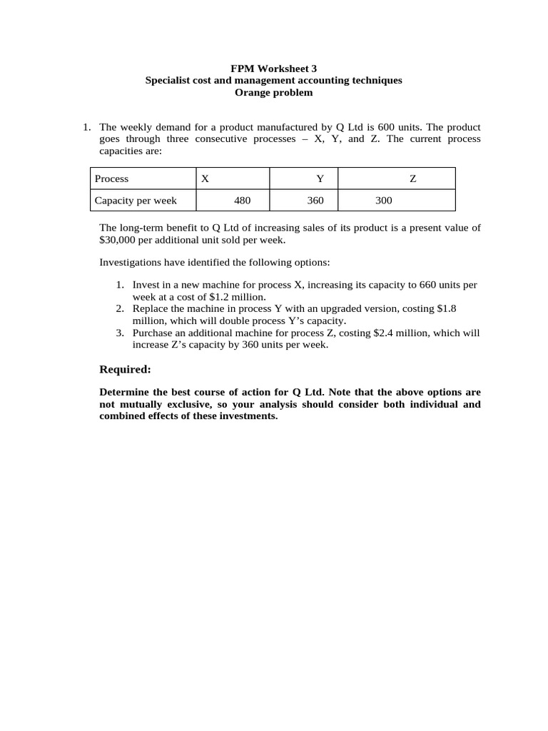 FPM Worksheet 3 Unit 2 | PDF