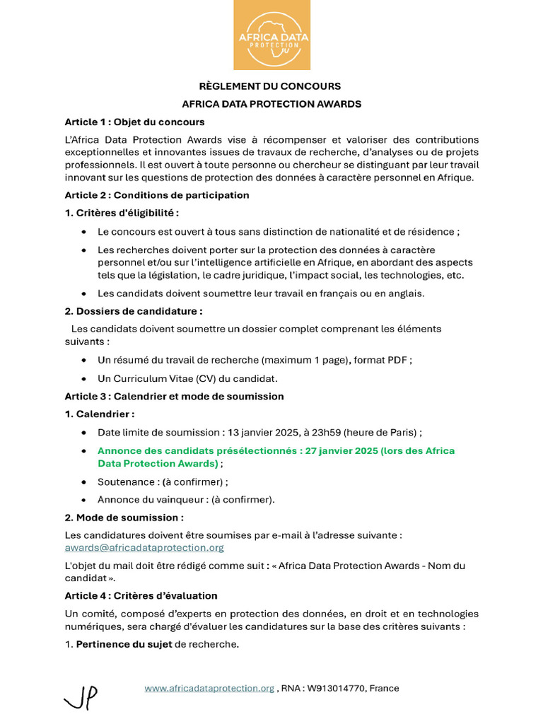 Règlement Concours Signé | PDF