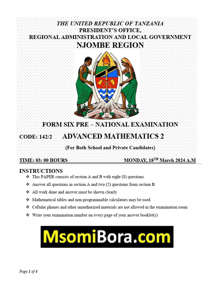 ADVANCED MATHS 2 - Exam N Answers | PDF | Geometry | Mathematics