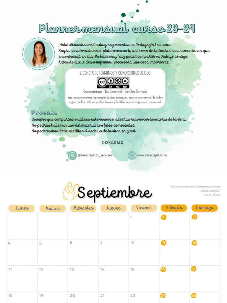 Planner Mensual Curso 23 24 3 | PDF