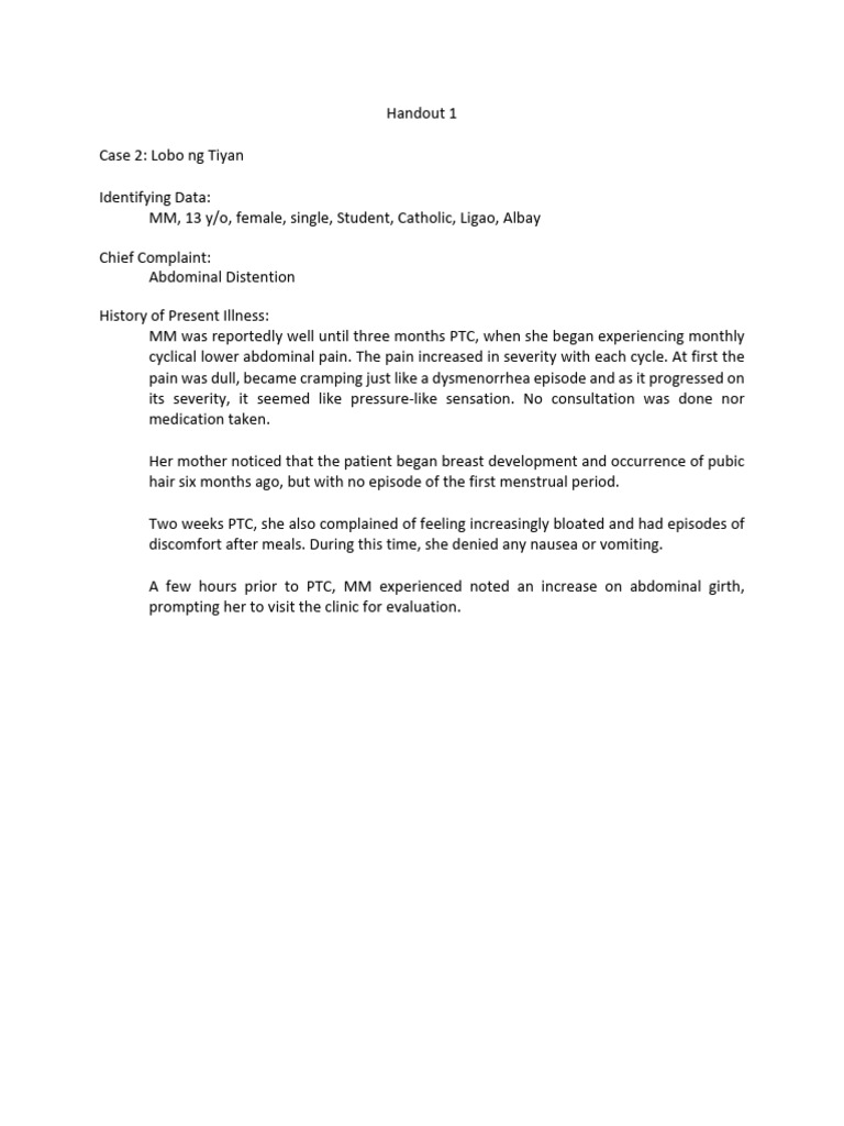 Handout 1 Case 2 Female Repro | PDF