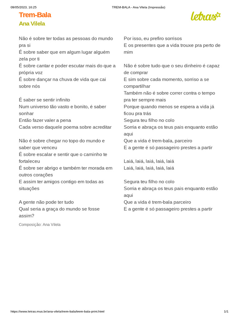 TREM-BALA - Ana Vilela (Impressão) | PDF