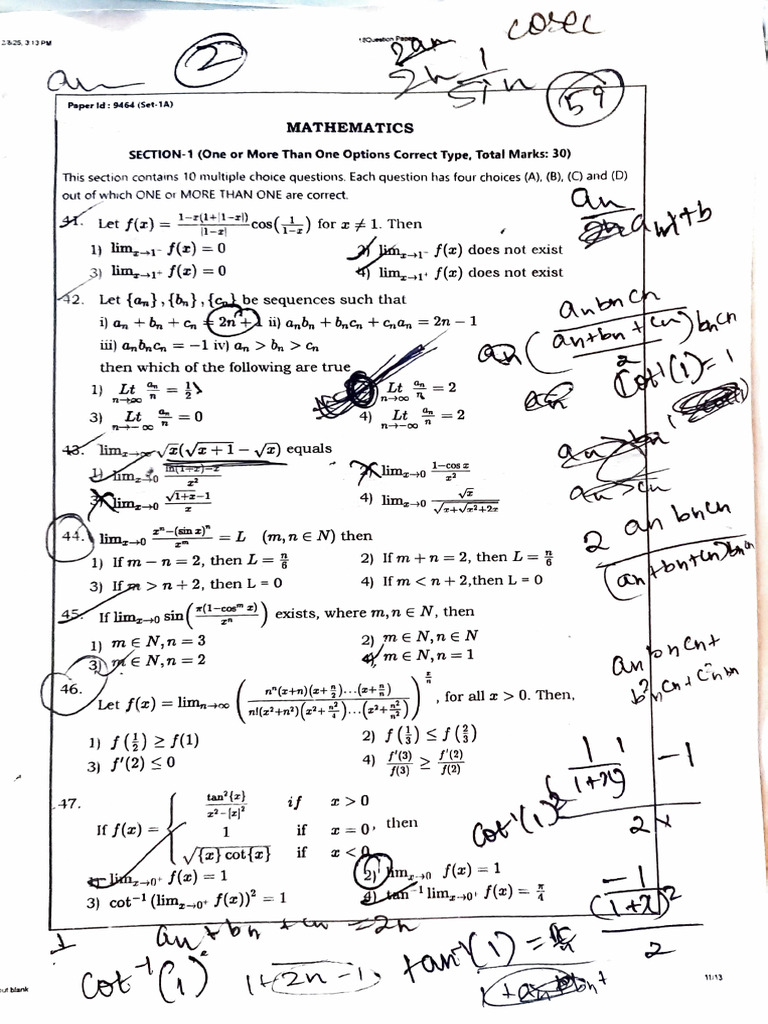 Mathematics Multiple Choice Questions | PDF
