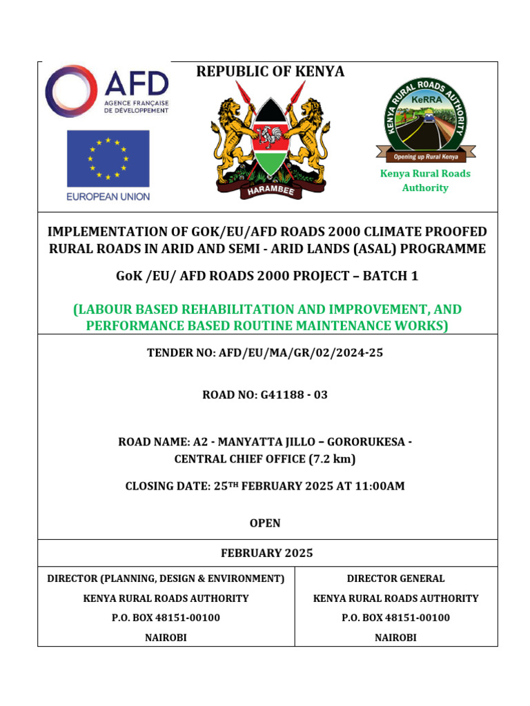 Tender Doc A2 Manyatta Jillo Central Chief | PDF | Joint Venture ...