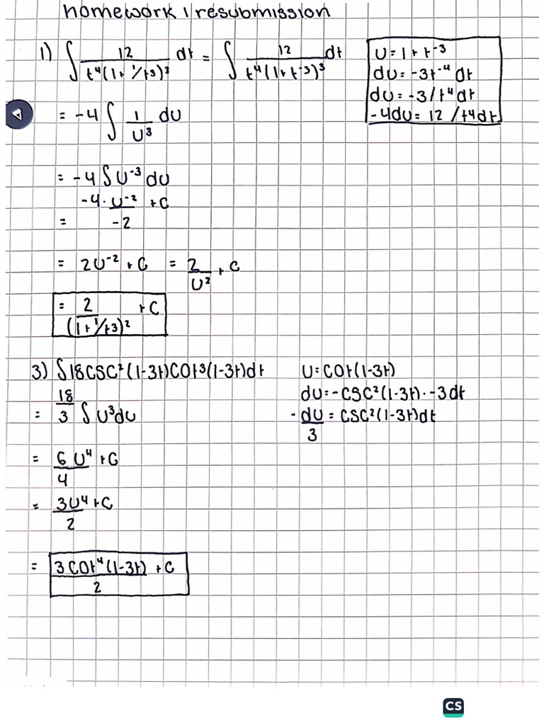 Calculus 2 Homework 1 | PDF