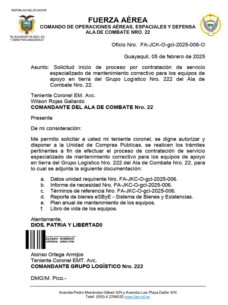 OFICIO INICIO DE PROCESO 006-Signed-2 | PDF