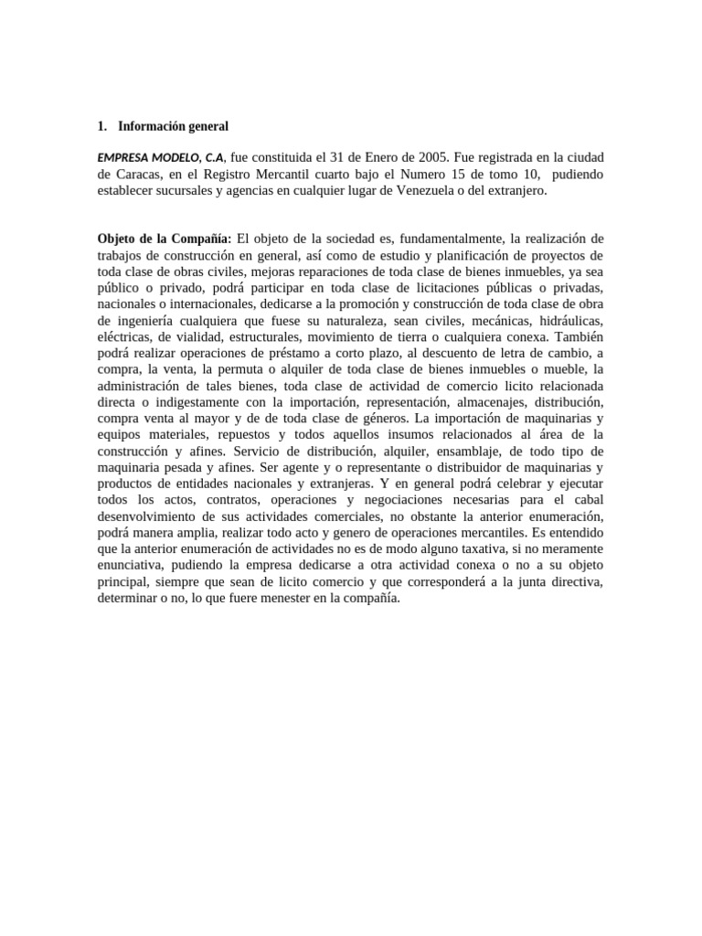 Modelo de Notas A Los EEFF | PDF | Contabilidad | Estado financiero