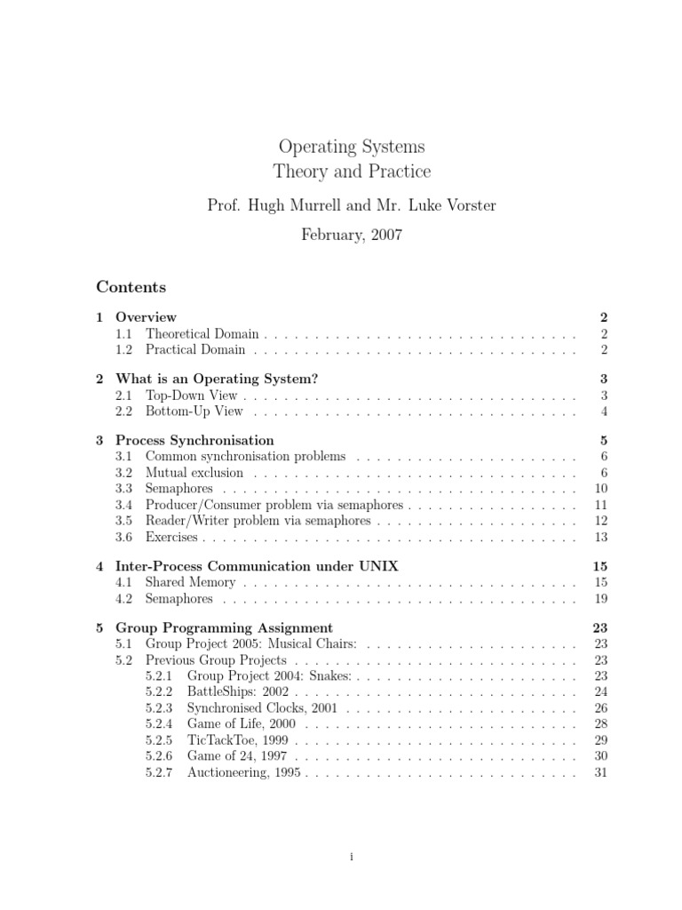 Operating Systems: Theory & Practice | PDF | Process (Computing ...
