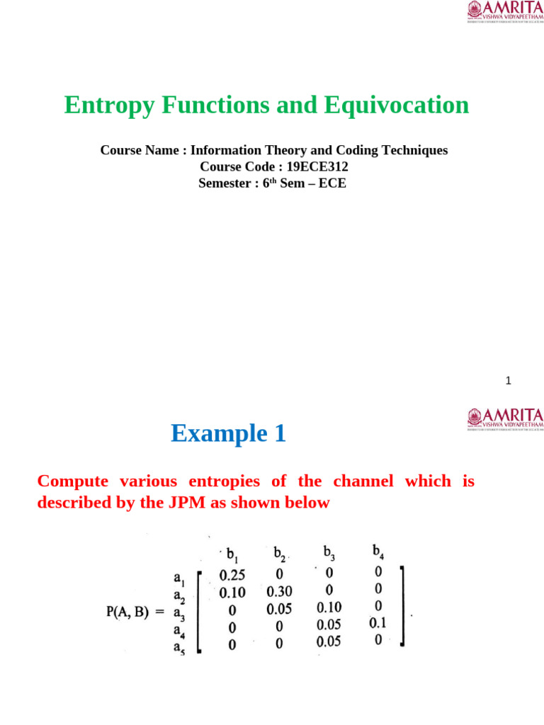 Entropy Functions in Information Theory | PDF
