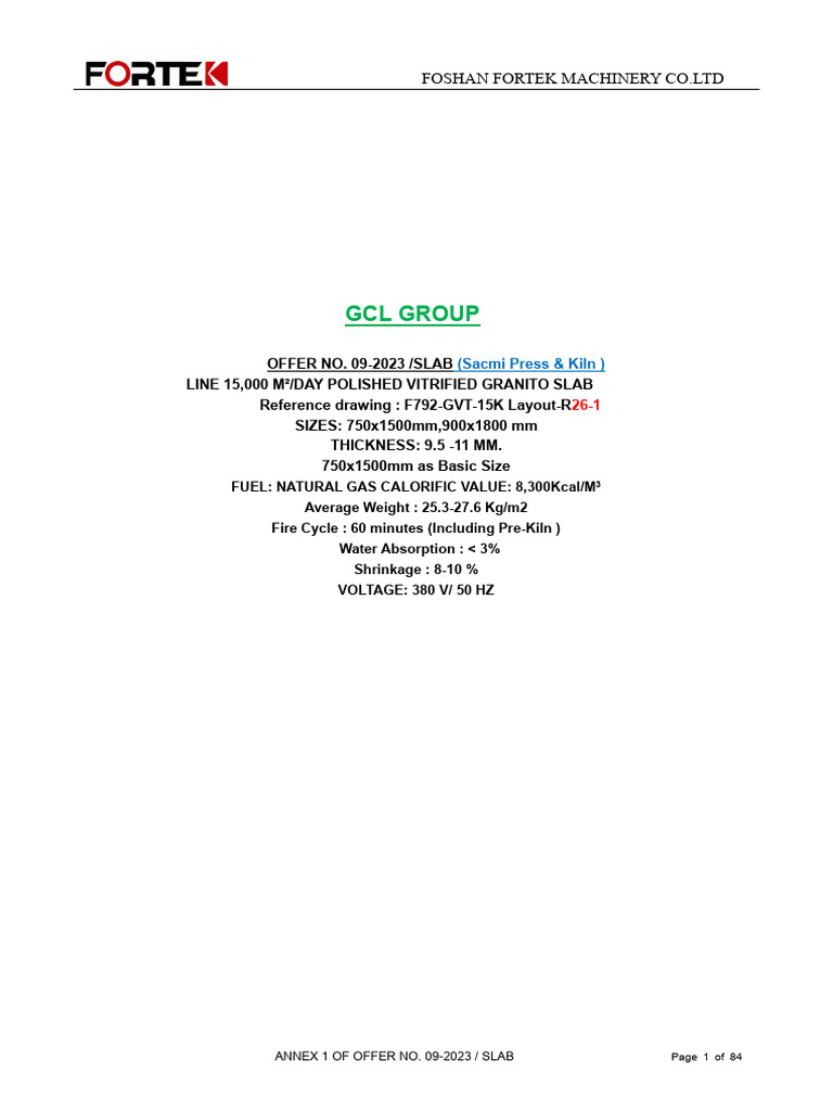 Slab Production Offer 09-2023 Details | PDF | Mill (Grinding ...
