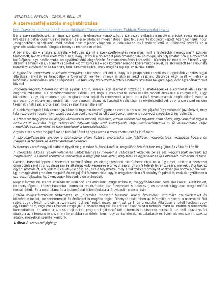 Wendell L French - Cecil H Bell JR - A Szervezetfejlesztes ...