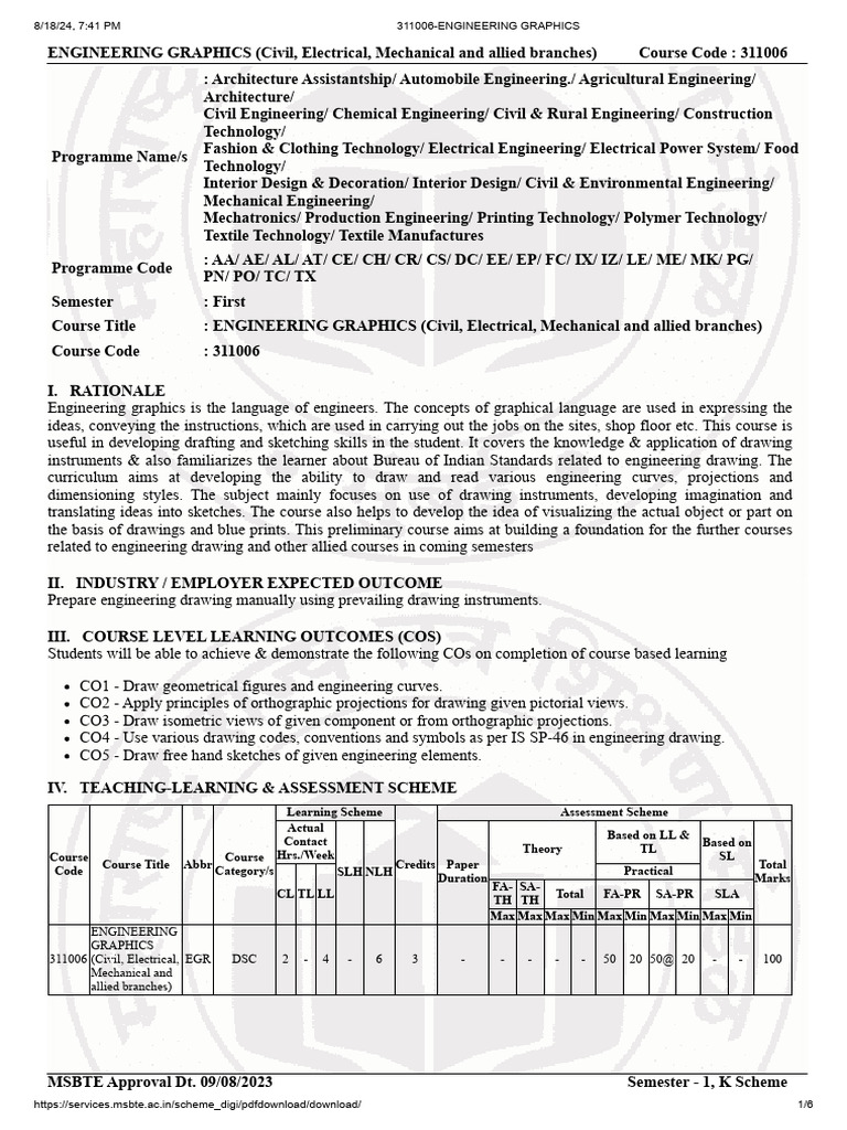 311006-Engineering Graphics | PDF | Engineering | Geometry