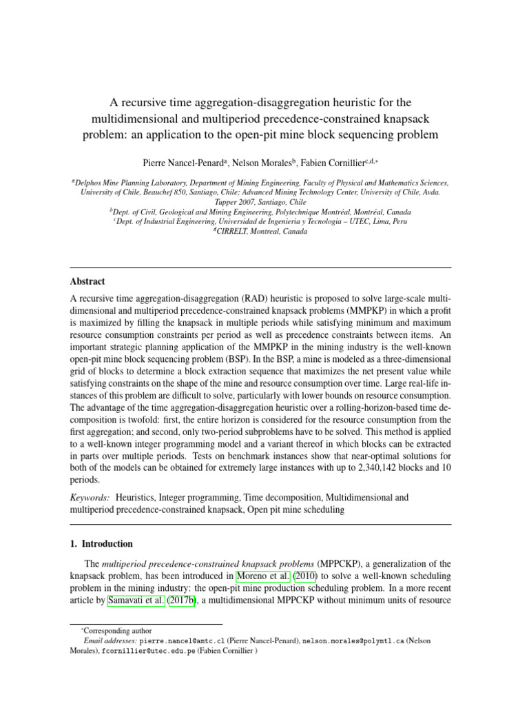 A Recursive Time Aggregation-Disaggregation Heuristic for the Multidimensional and Multiperiod ...