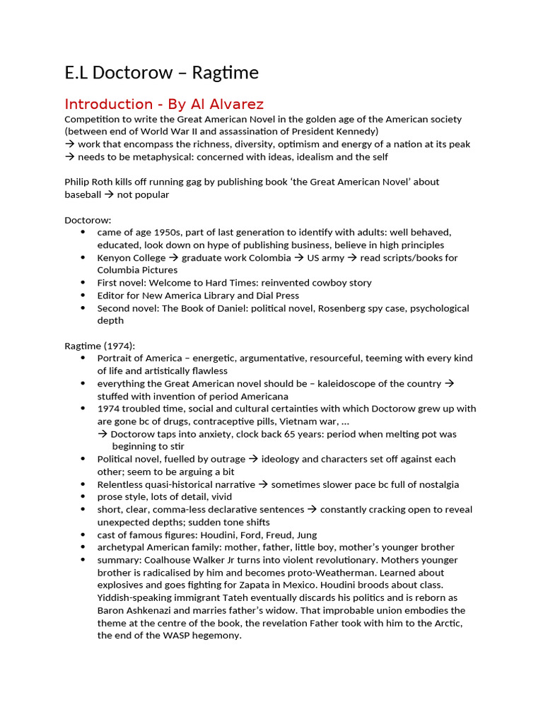 E.L Doctorow - Ragtime | PDF