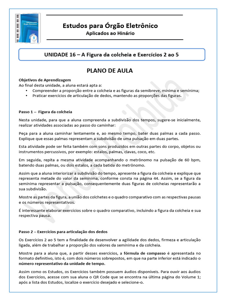 Exercícios de Colcheia para Órgão | PDF