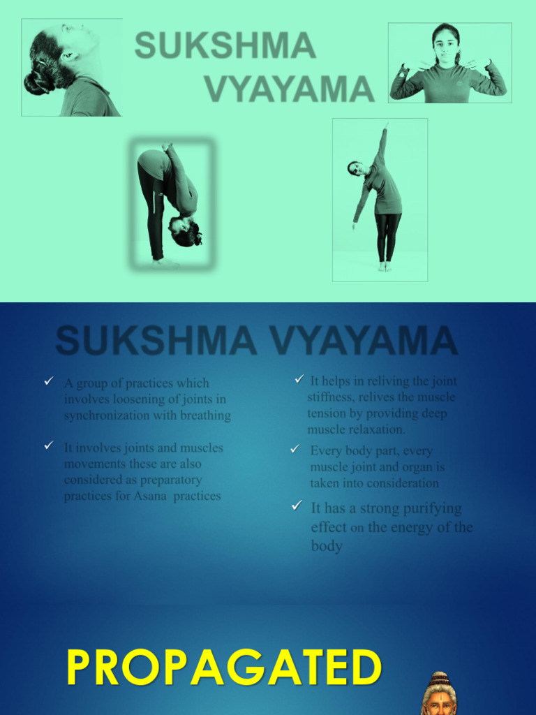 Benefits and Techniques of Sukshma Vyayama | PDF | Shoulder | Knee